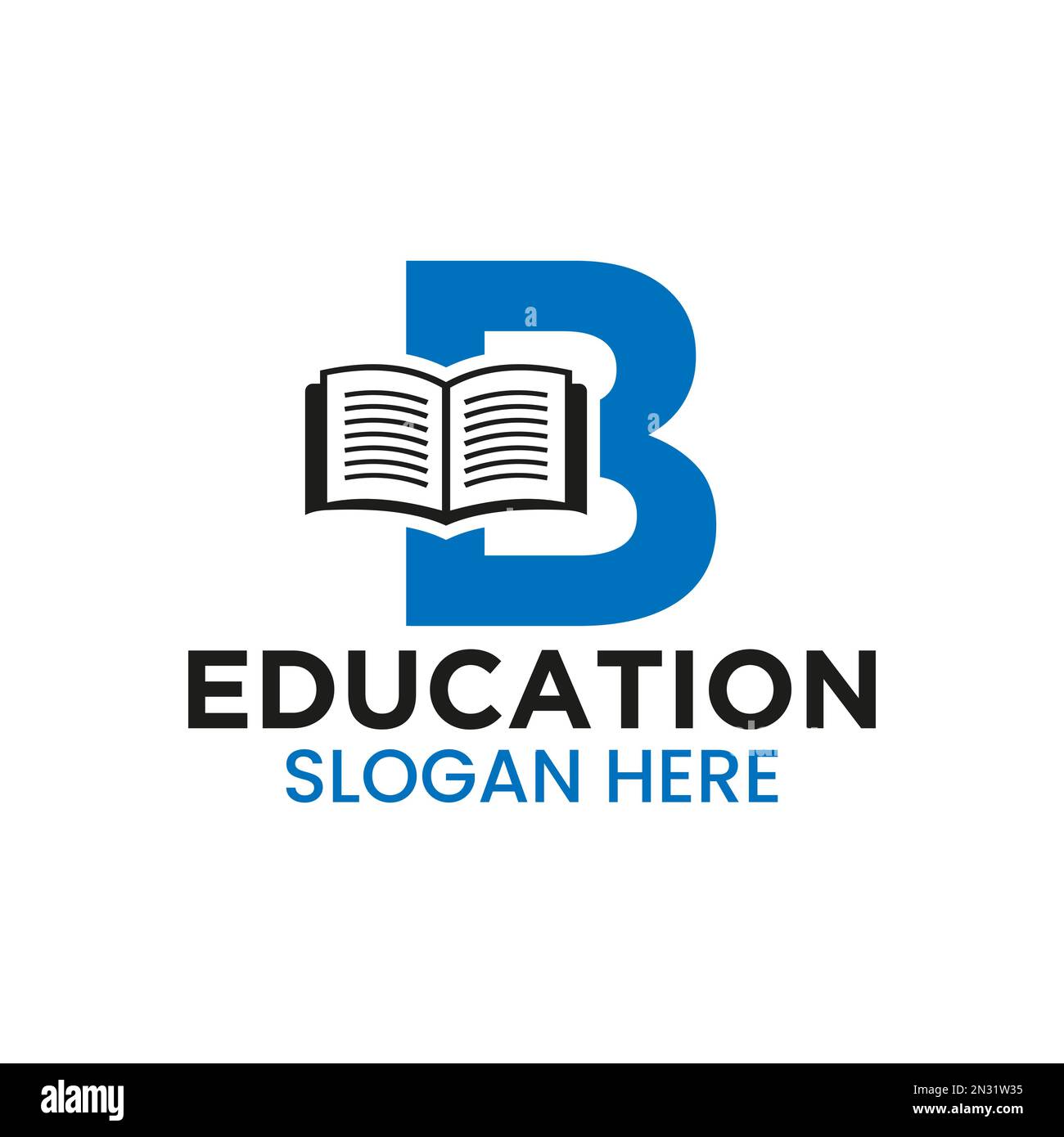 Letter B Education Logo Concept With Open Book Icon Template Stock ...