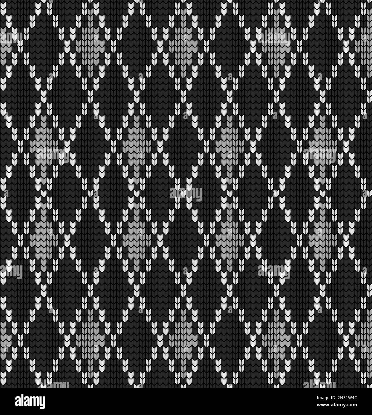 Seamless knit wallpaper jacquard Black and White Stock Photos & Images ...