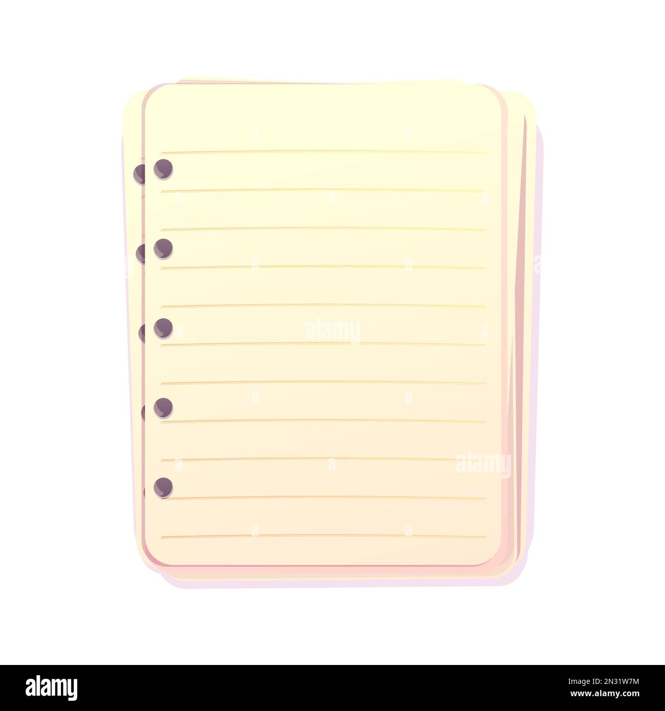 Notebook, empty paper for notes, journal with spiral top view in ...