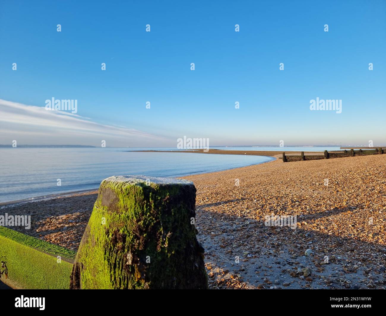 An idyllic view of the sea at Lee On The Solent, Hampshire, UK Stock ...