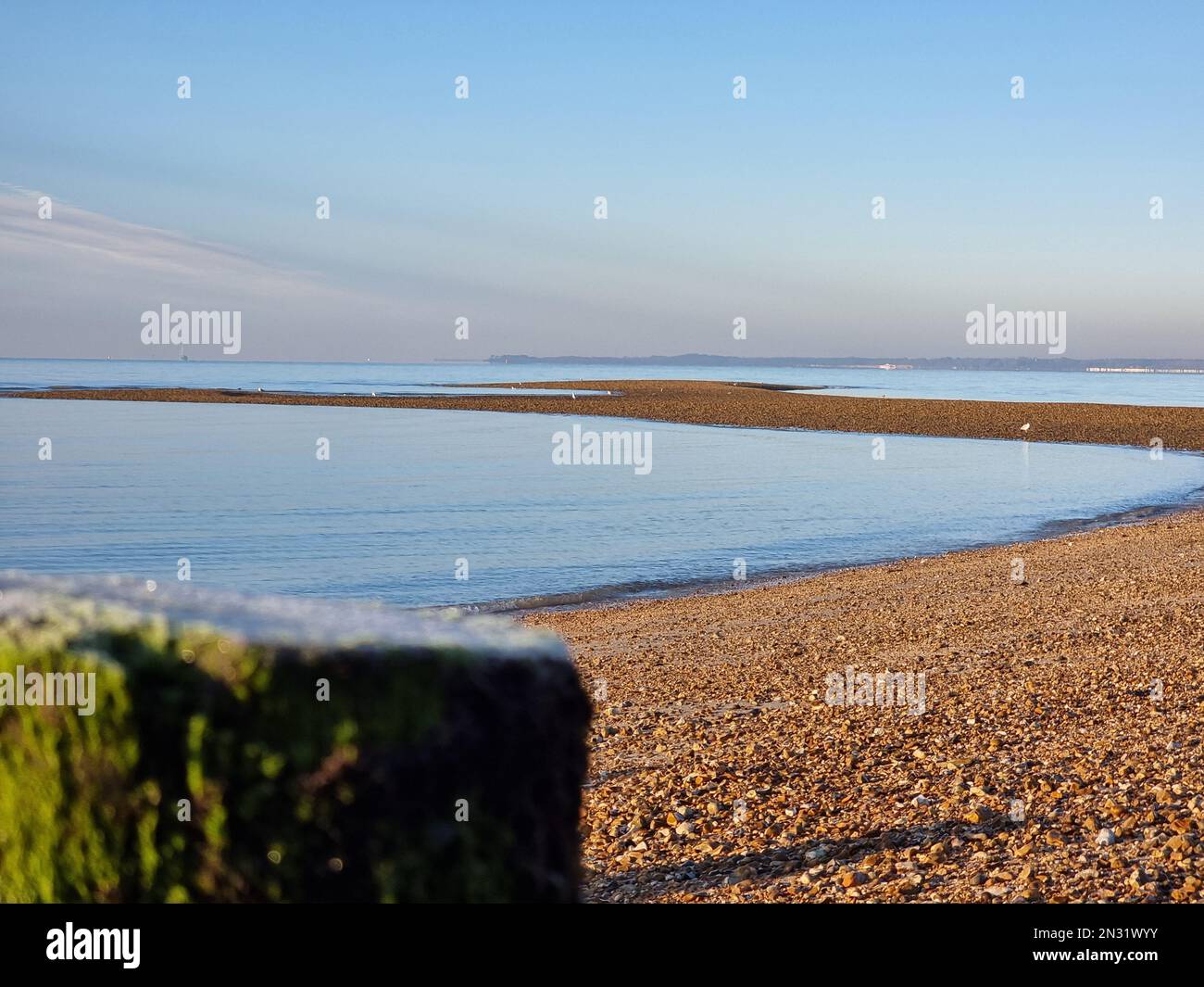 An idyllic view of the sea at Lee On The Solent, Hampshire, UK Stock ...