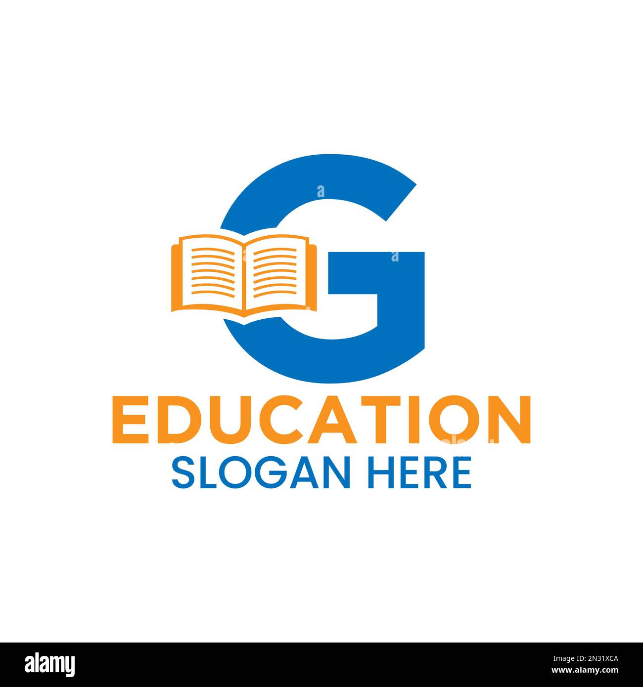 Letter G Education Logo Concept With Open Book Icon Template Stock ...