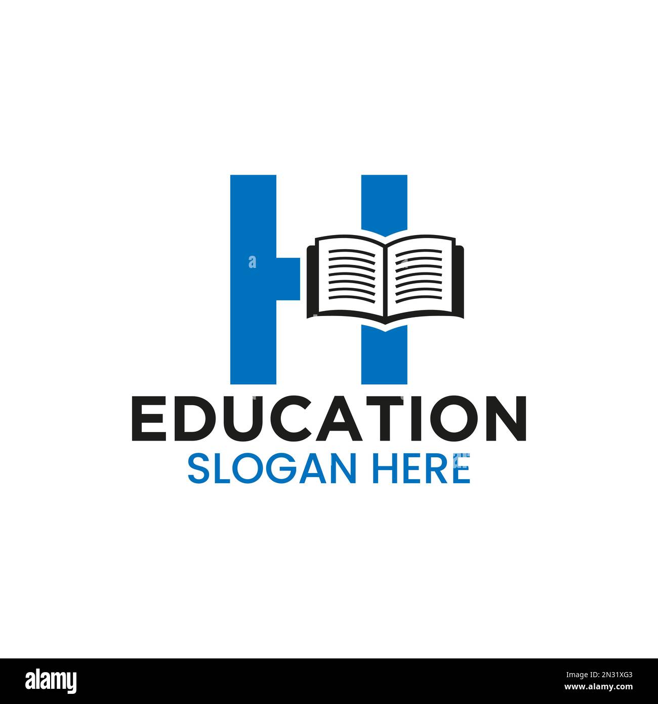 Letter H Education Logo Concept With Open Book Icon Template Stock ...