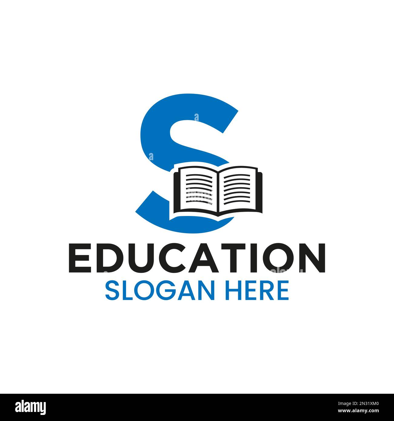 Letter S Education Logo Concept With Open Book Icon Template Stock ...