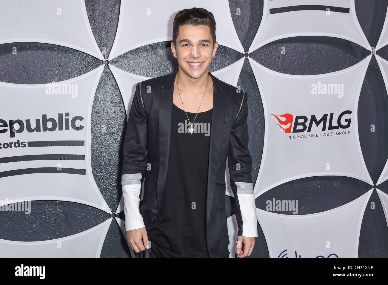 Austin Mahone arrives at Republic Records & Big Machine Label Group ...