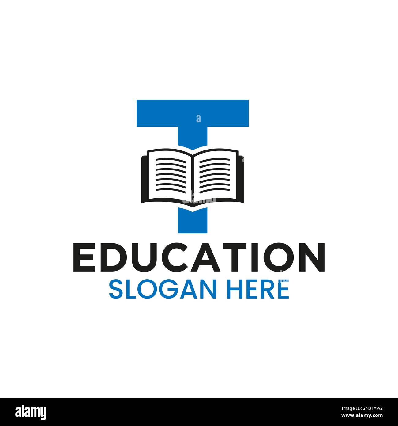 Letter T Education Logo Concept With Open Book Icon Template Stock ...