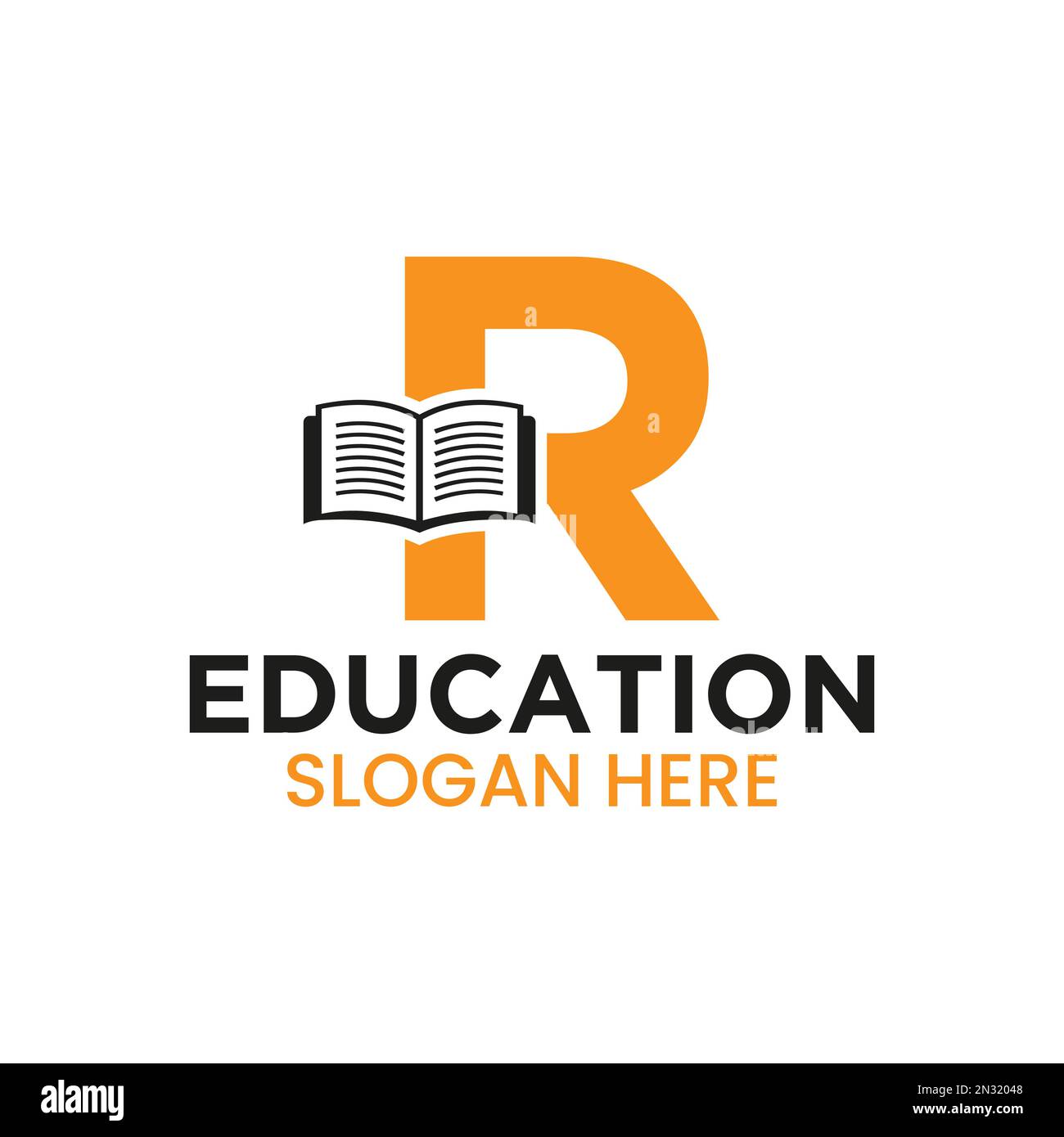 Letter R Education Logo Concept With Open Book Icon Template Stock ...