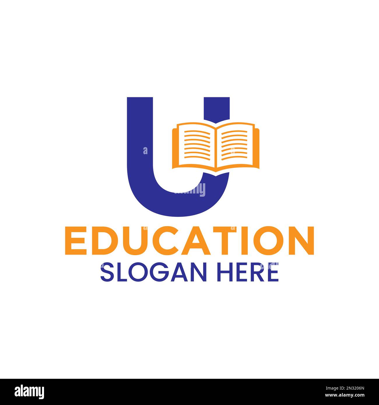 Letter U Education Logo Concept With Open Book Icon Template Stock ...