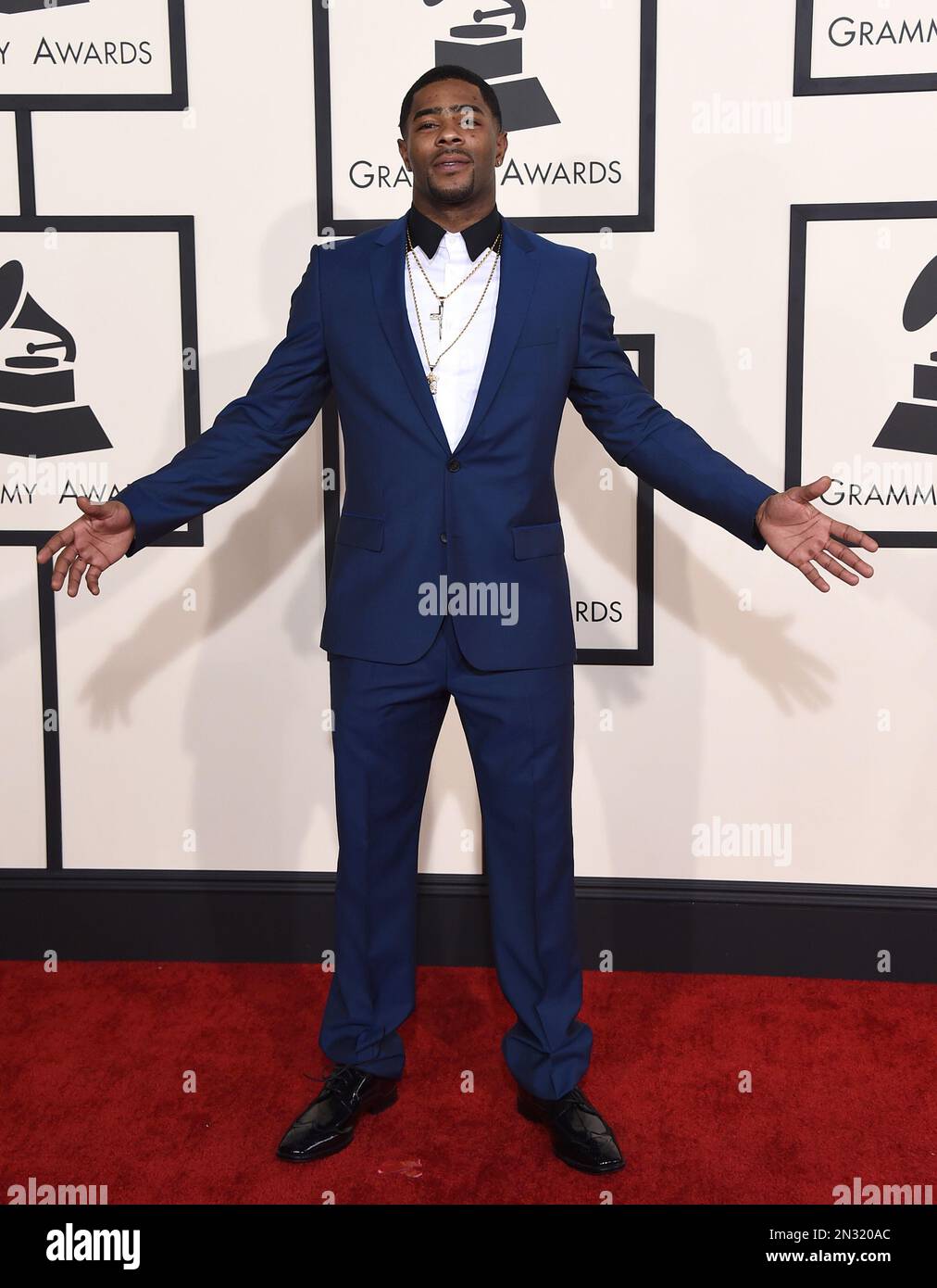 Malcolm Butler arrives at the 57th annual Grammy Awards at the Staples ...