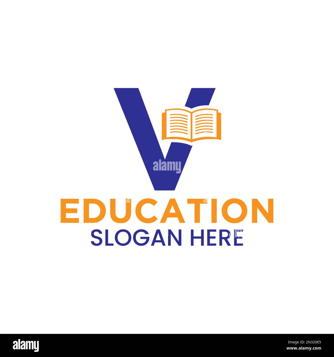 Letter V Education Logo Concept With Open Book Icon Template Stock ...