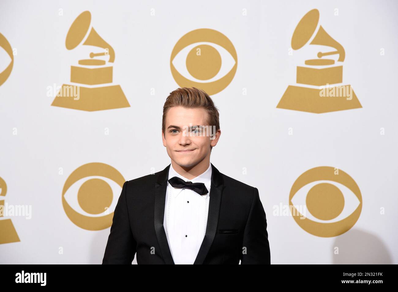 Hunter Hayes poses in the press room at the 57th annual Grammy Awards ...