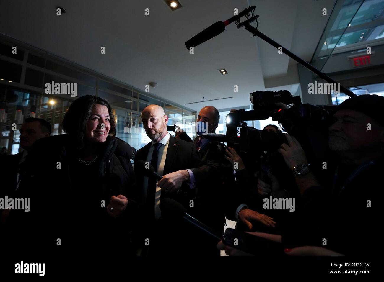 Ottawa. Canada, 07/02/2023, Alberta Premier Danielle Smith arrives for ...