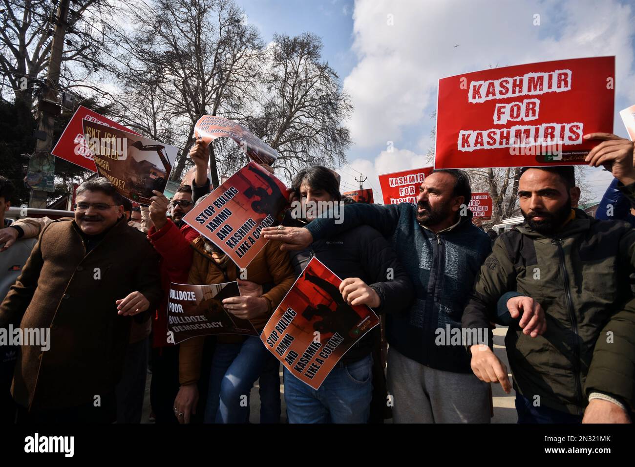 Srinagar, India. 07th Feb, 2023. Members of the Peoples Democratic ...
