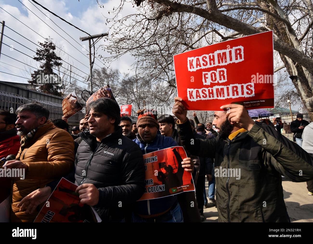 Srinagar, India. 07th Feb, 2023. Members of the Peoples Democratic ...