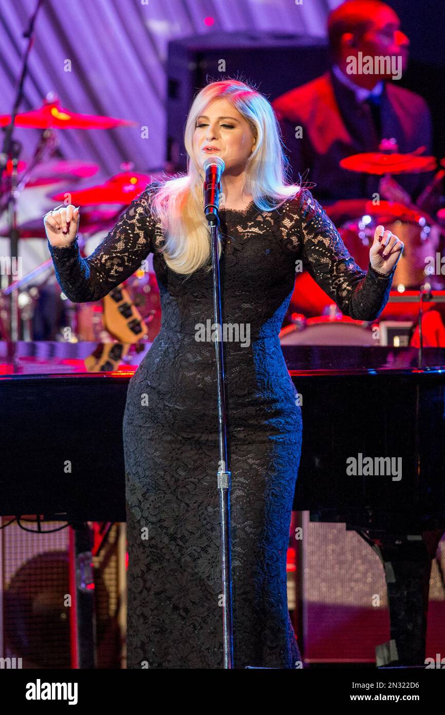 Meghan Trainor performs at the 2015 Clive Davis Pre-Grammy Gala show at ...