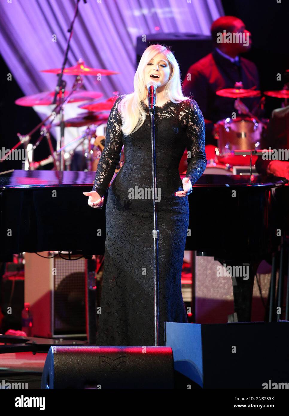 Meghan Trainor performs at the 2015 Clive Davis Pre-Grammy Gala show at ...