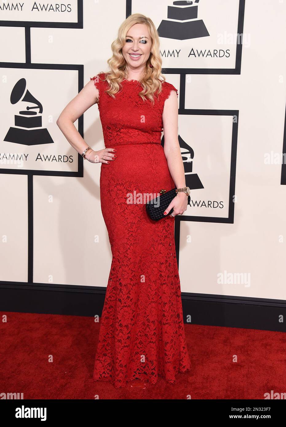 Isabel Adrian arrives at the 57th annual Grammy Awards at the Staples ...