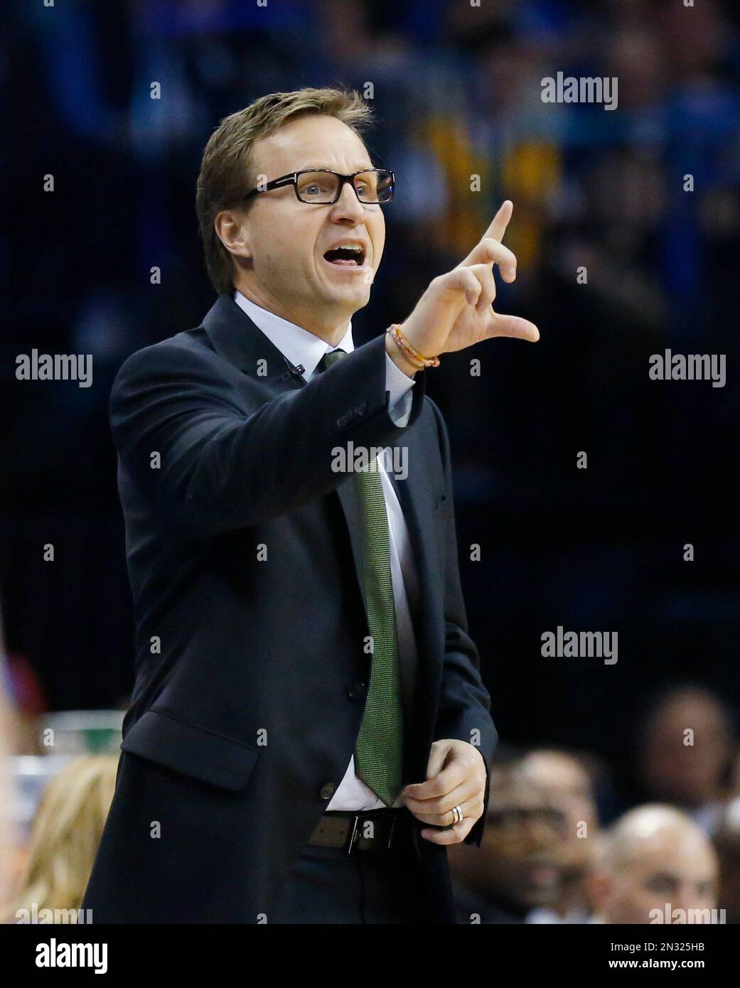 Oklahoma City Thunder head coach Scott Brooks gestures in the first ...