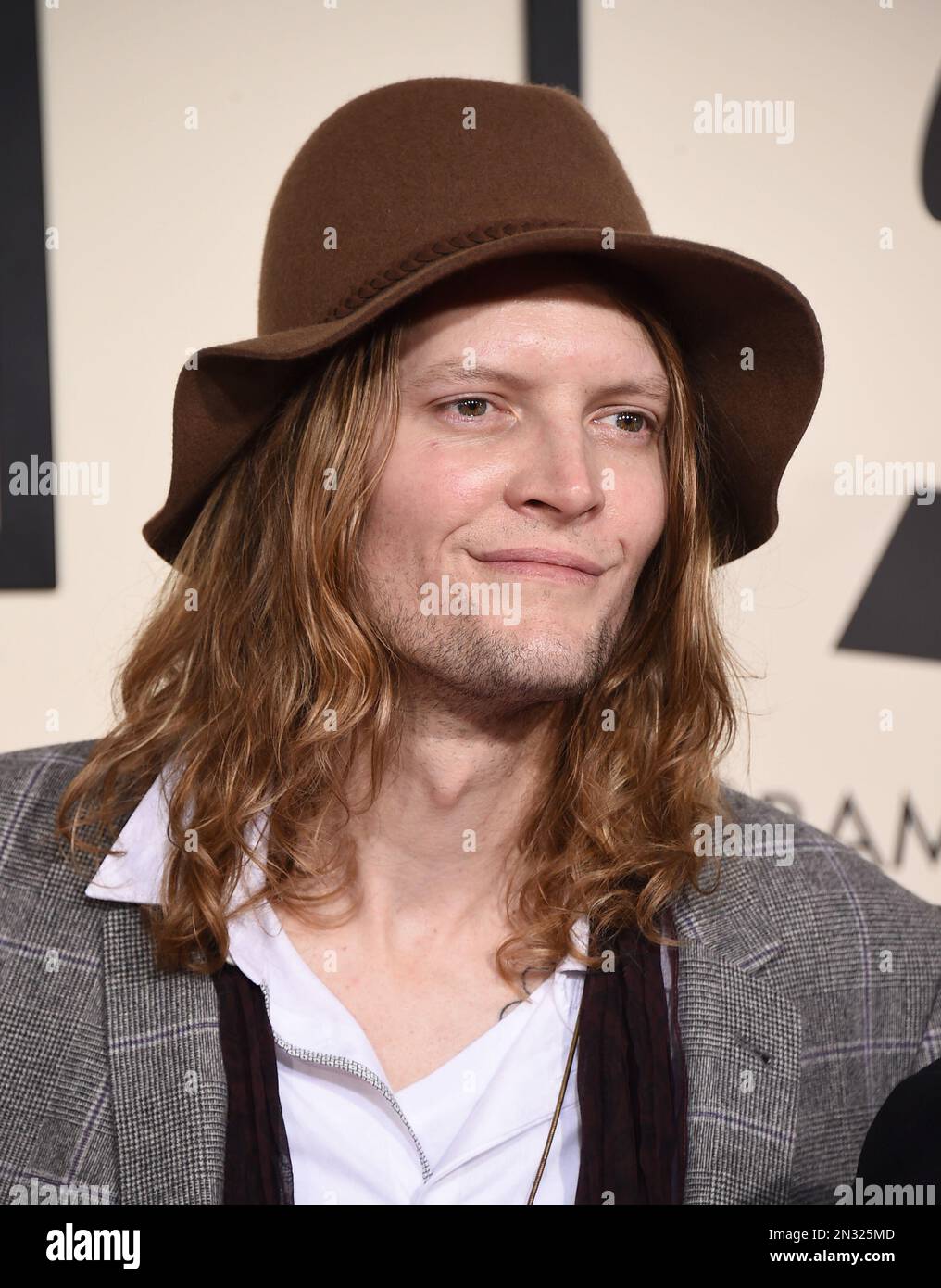 Daniel Tichenor of Cage the Elephant arrives at the 57th annual Grammy ...