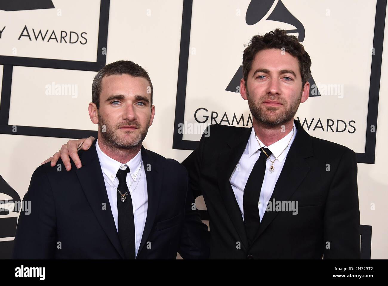 Lorin Askill, left, and Daniel Askill arrive at the 57th annual Grammy ...