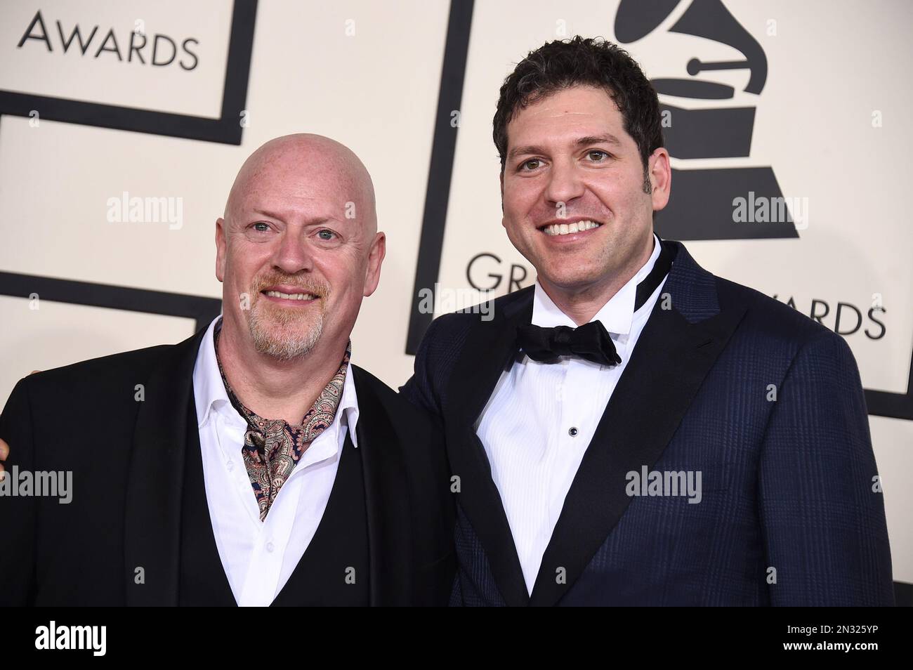 Steve Sidwell, left, and Billy Jay Stein arrive at the 57th annual Grammy Awards at the Staples ...