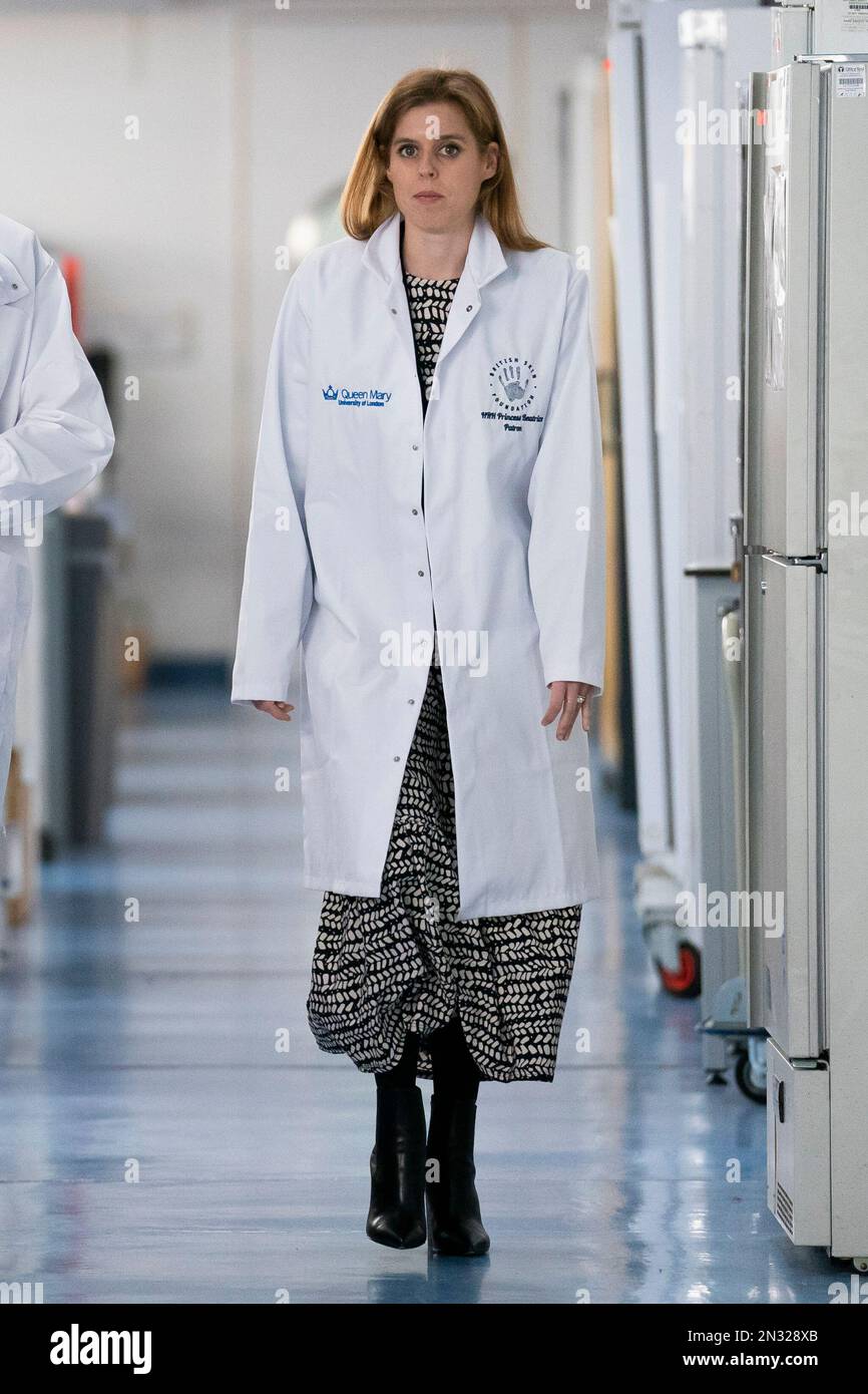 Princess Beatrice during a visit to the the research lab at the Centre ...