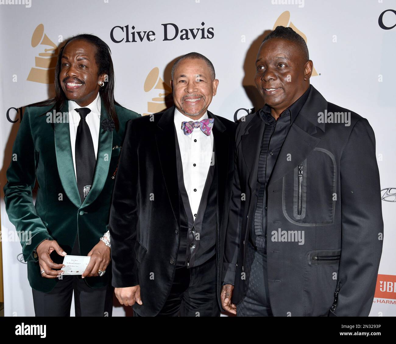Verdine White, and from left, Ralph Johnson and Philip Bailey arrive at ...
