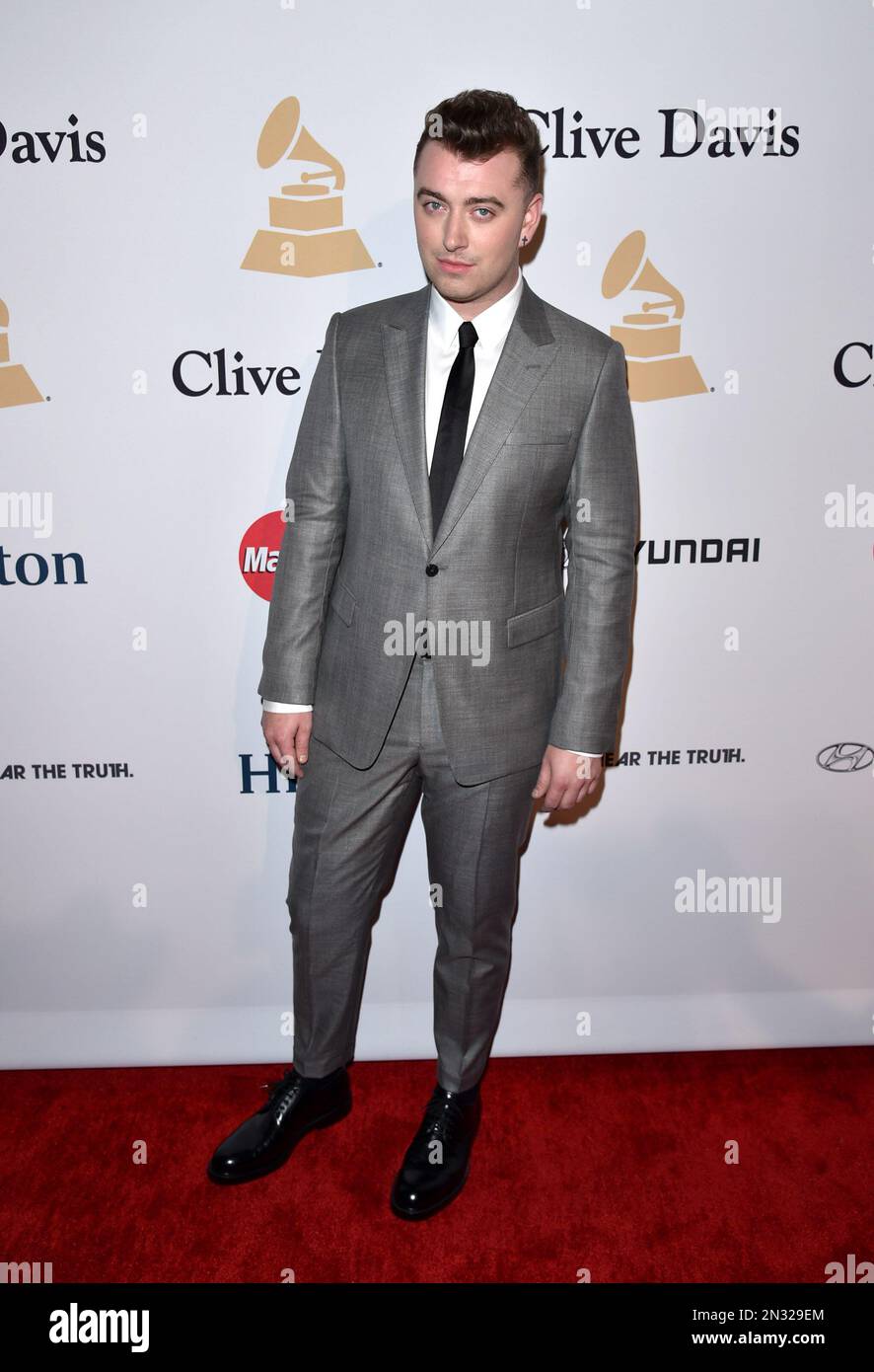 Sam Smith arrives at the 2015 Clive Davis Pre-Grammy Gala at the ...