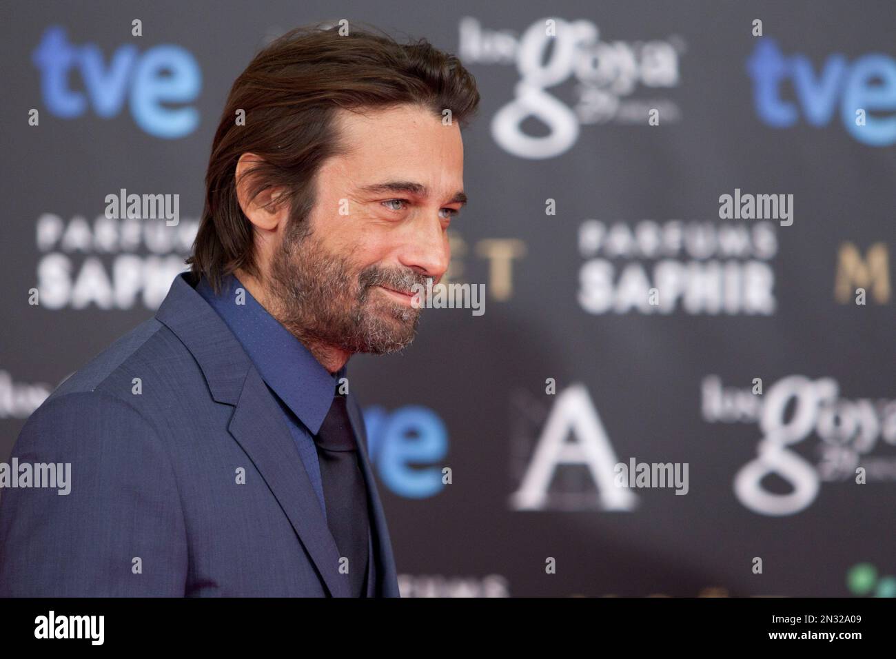 Spanish actor Jordi Moya poses for photographers on the red carpet ...