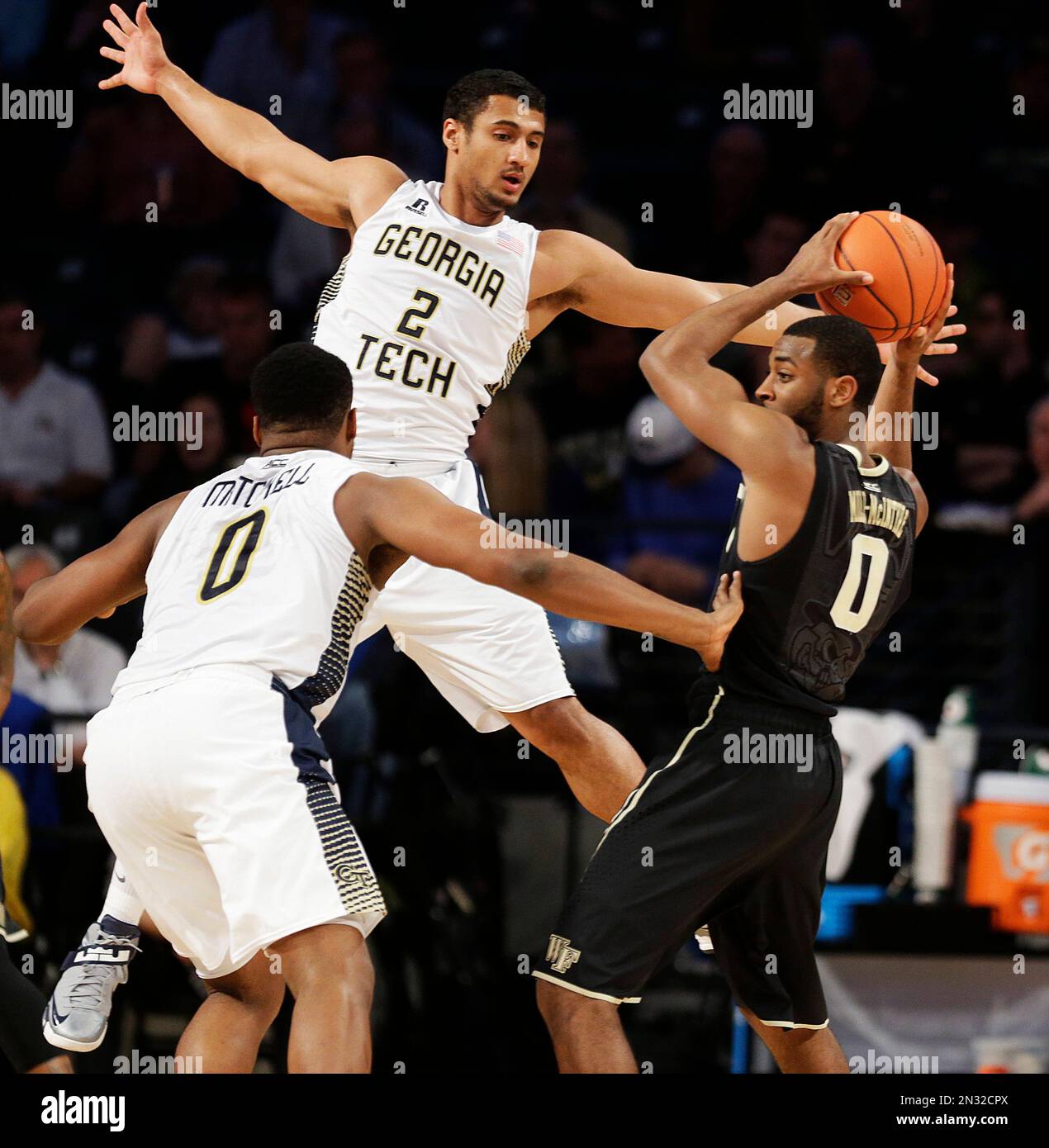 Georgia Tech's Chris Bolden, top, defends against Wake Forest's Devin ...