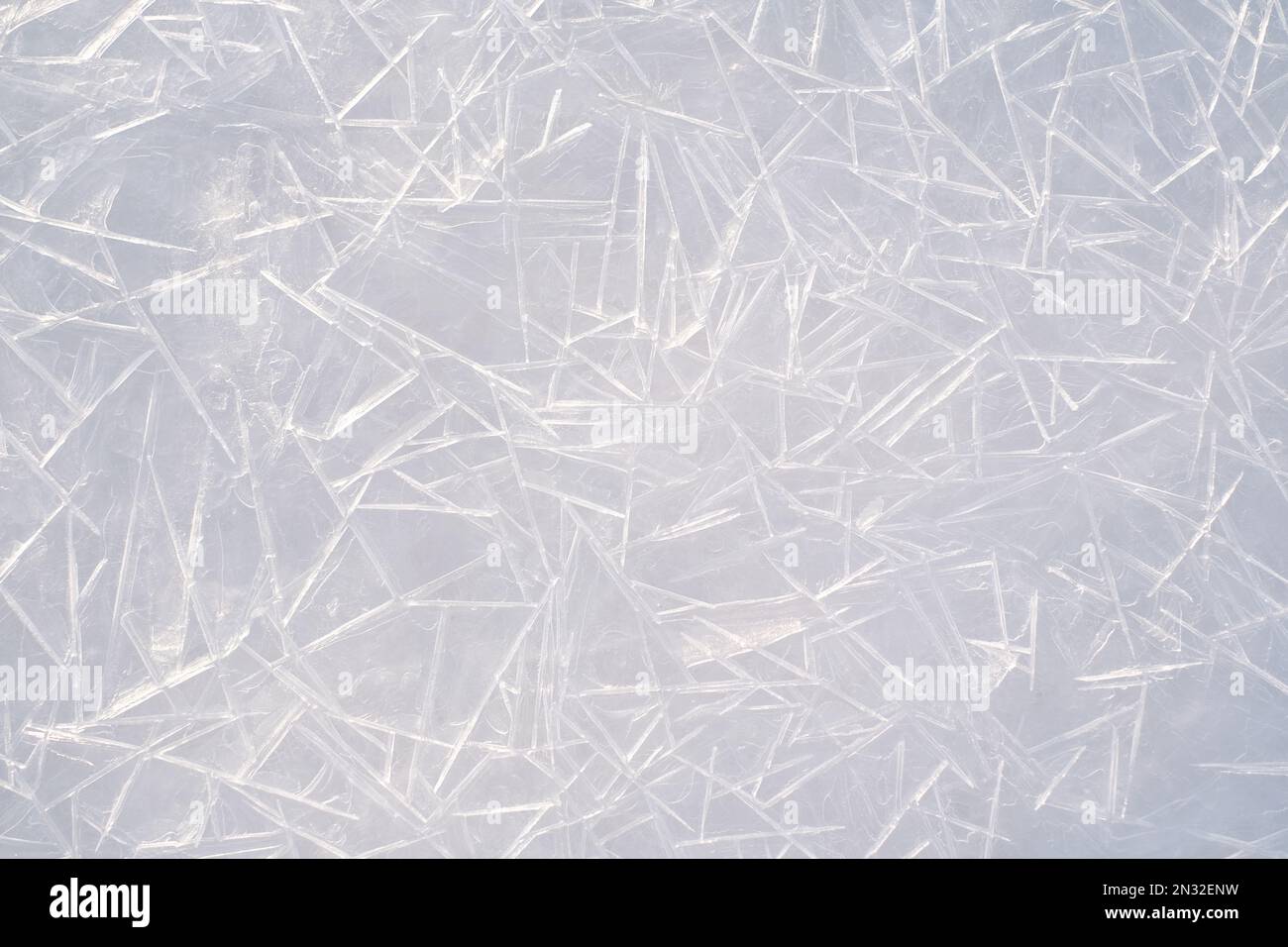 Close-up texture of the ice surface on the frozen sea with beautiful ...