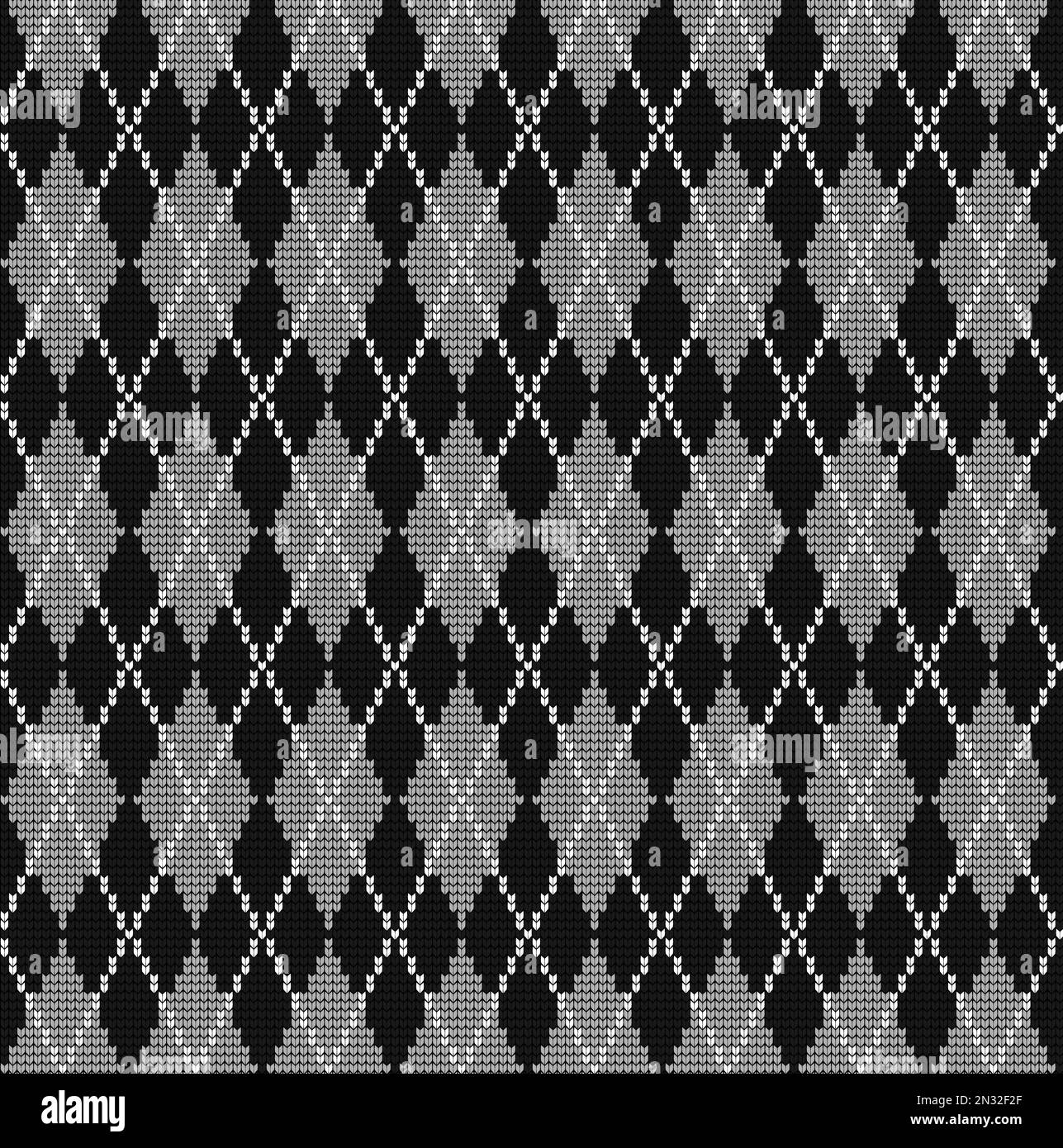 Seamless knit wallpaper jacquard Black and White Stock Photos & Images ...