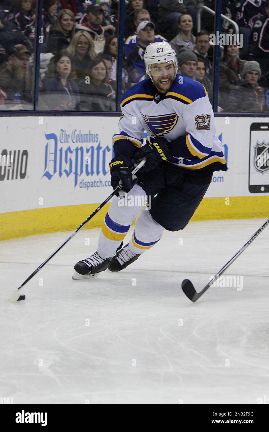 St. Louis Blues' Alex Pietrangelo plays against the Columbus Blue ...