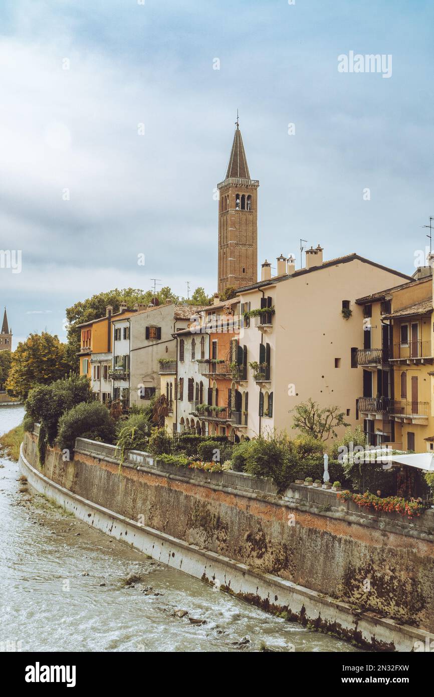 Verona City Landscape by the river Stock Photo - Alamy