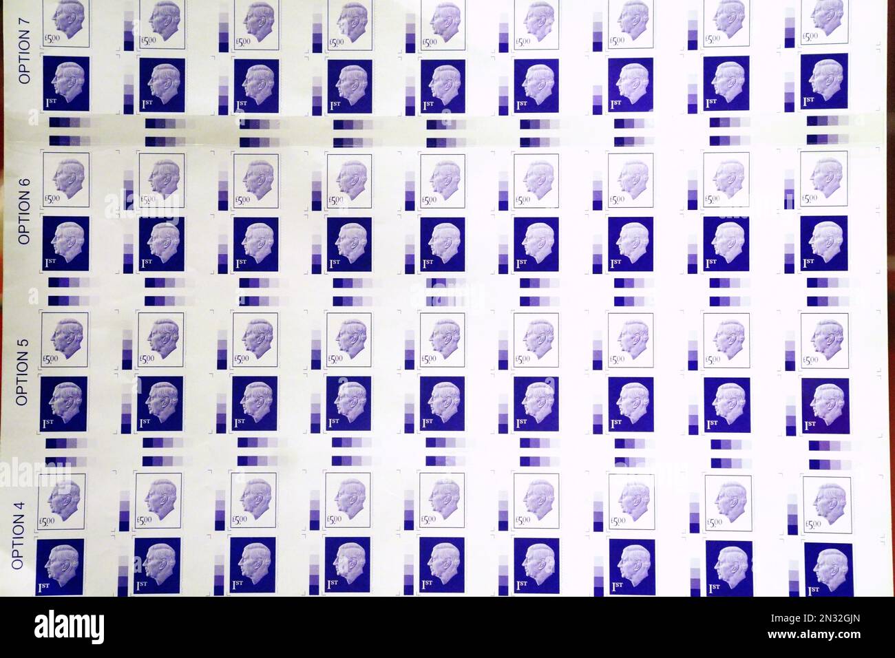 A sheet depicting a range of design options for the 1st class ...