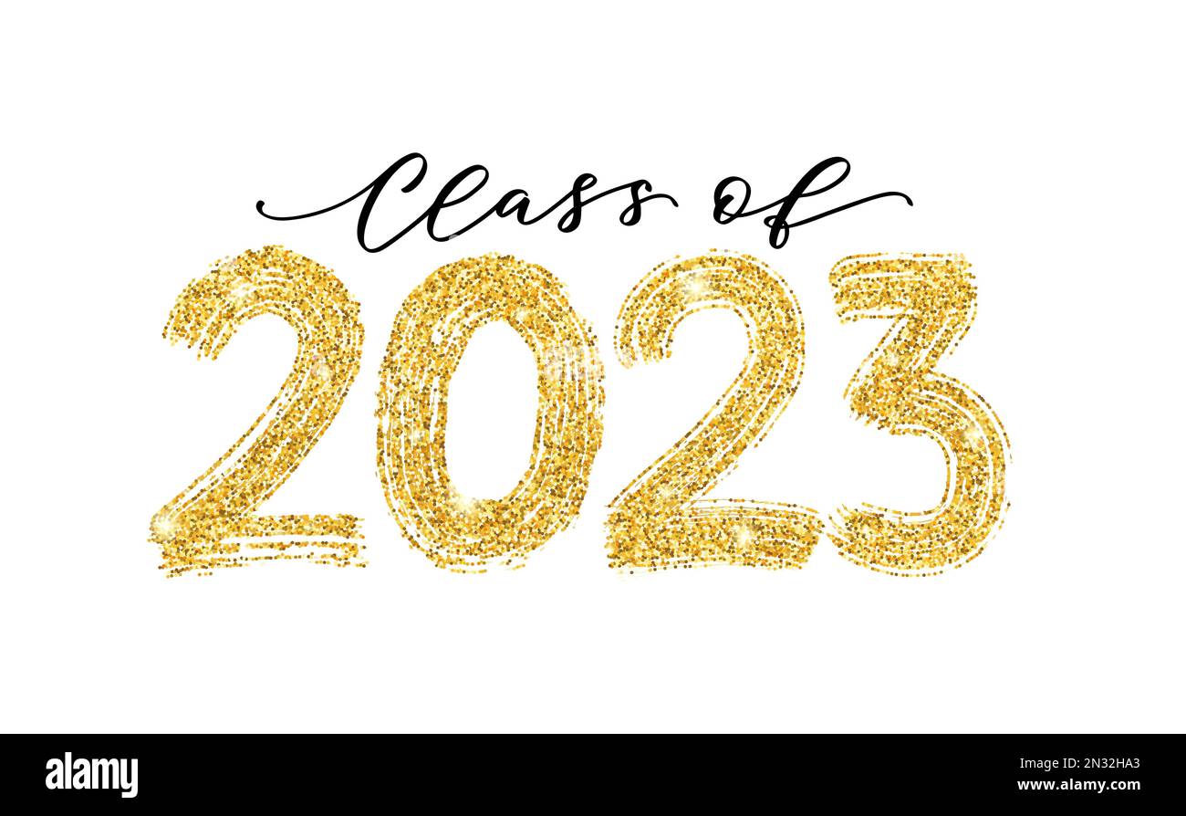Class of 2023. Modern calligraphy. Hand drawn brush lettering logo ...