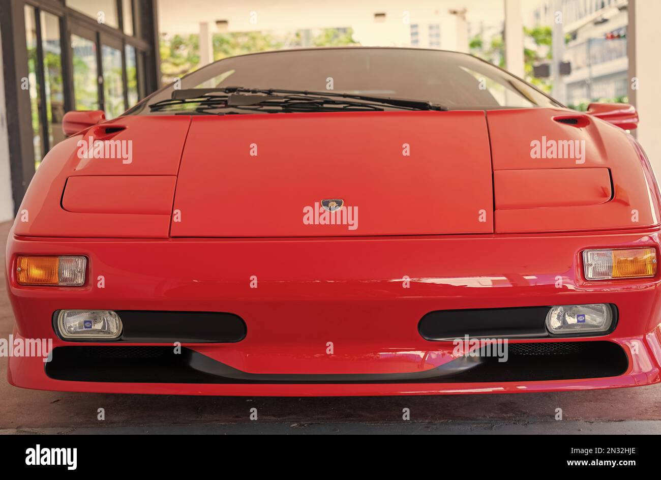 Miami Beach, Florida USA - April 15, 2021: red Lamborghini diablo ...