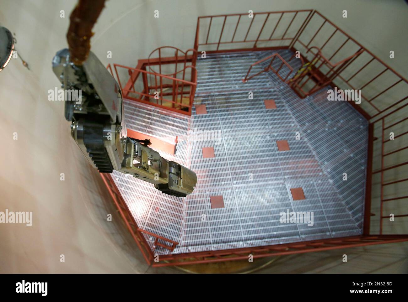 In this Thursday, Feb. 5, 2015 photo, a remote-controlled robot that ...