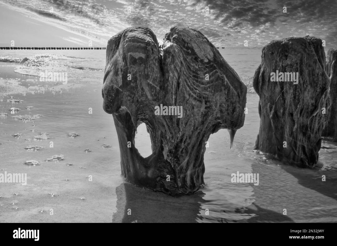 Hole in the sand Black and White Stock Photos & Images - Alamy