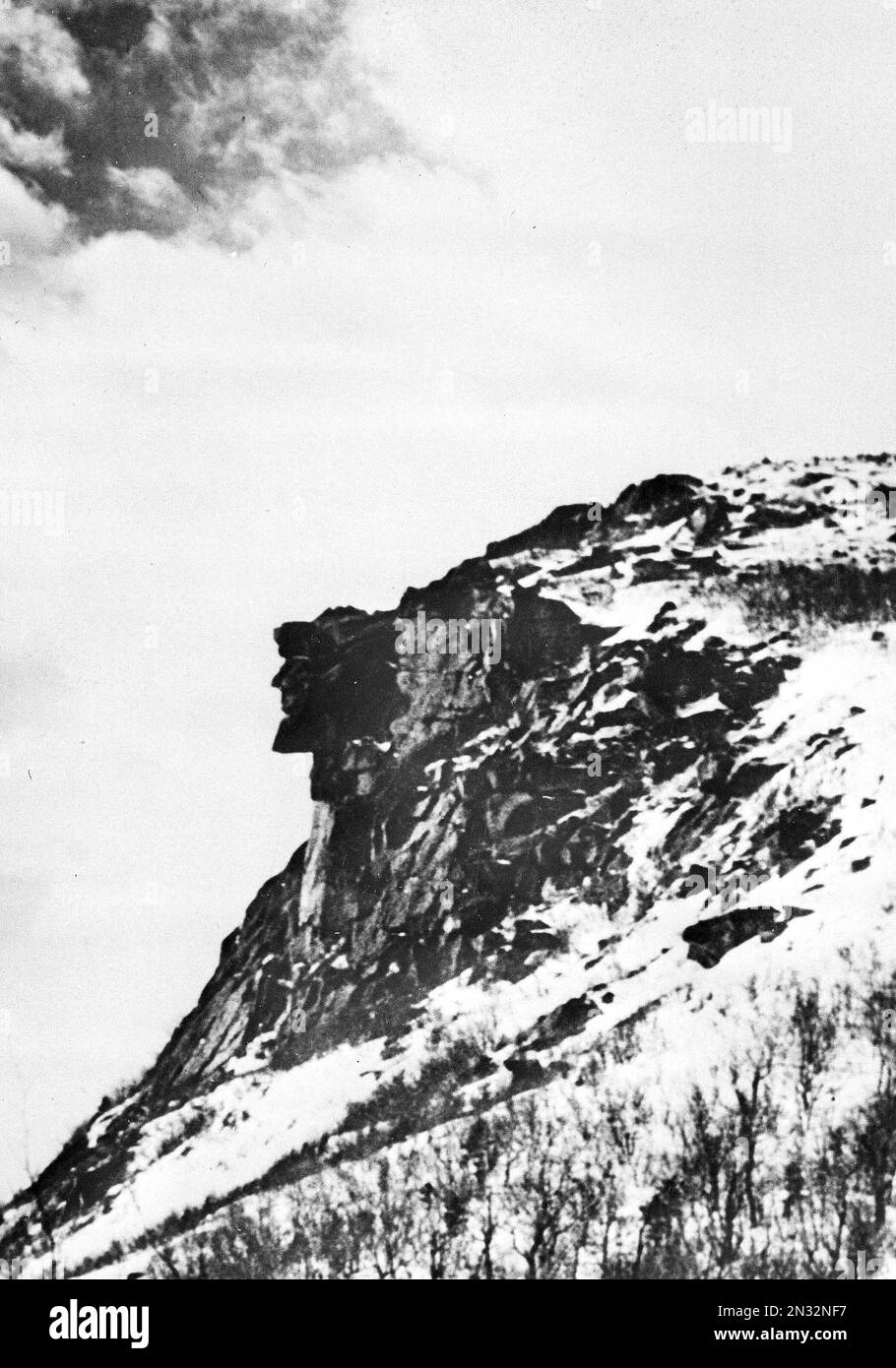 New Hampshire's famous Old Man of the Mountain is seen in 1936, at ...