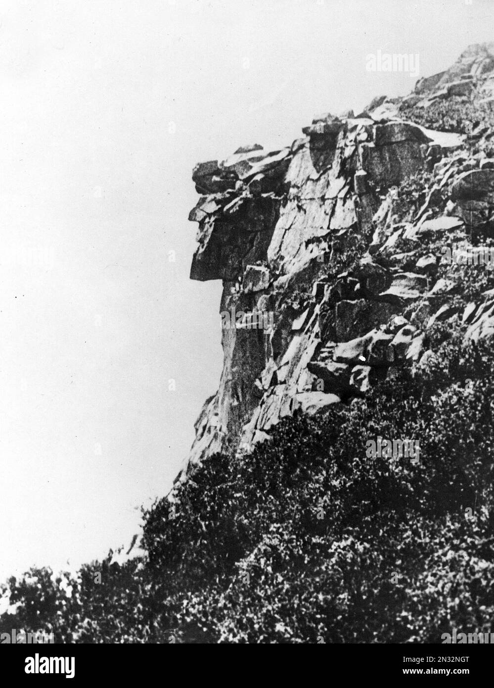 New Hampshire's famous Old Man of the Mountain is seen, March 8, 1955 ...
