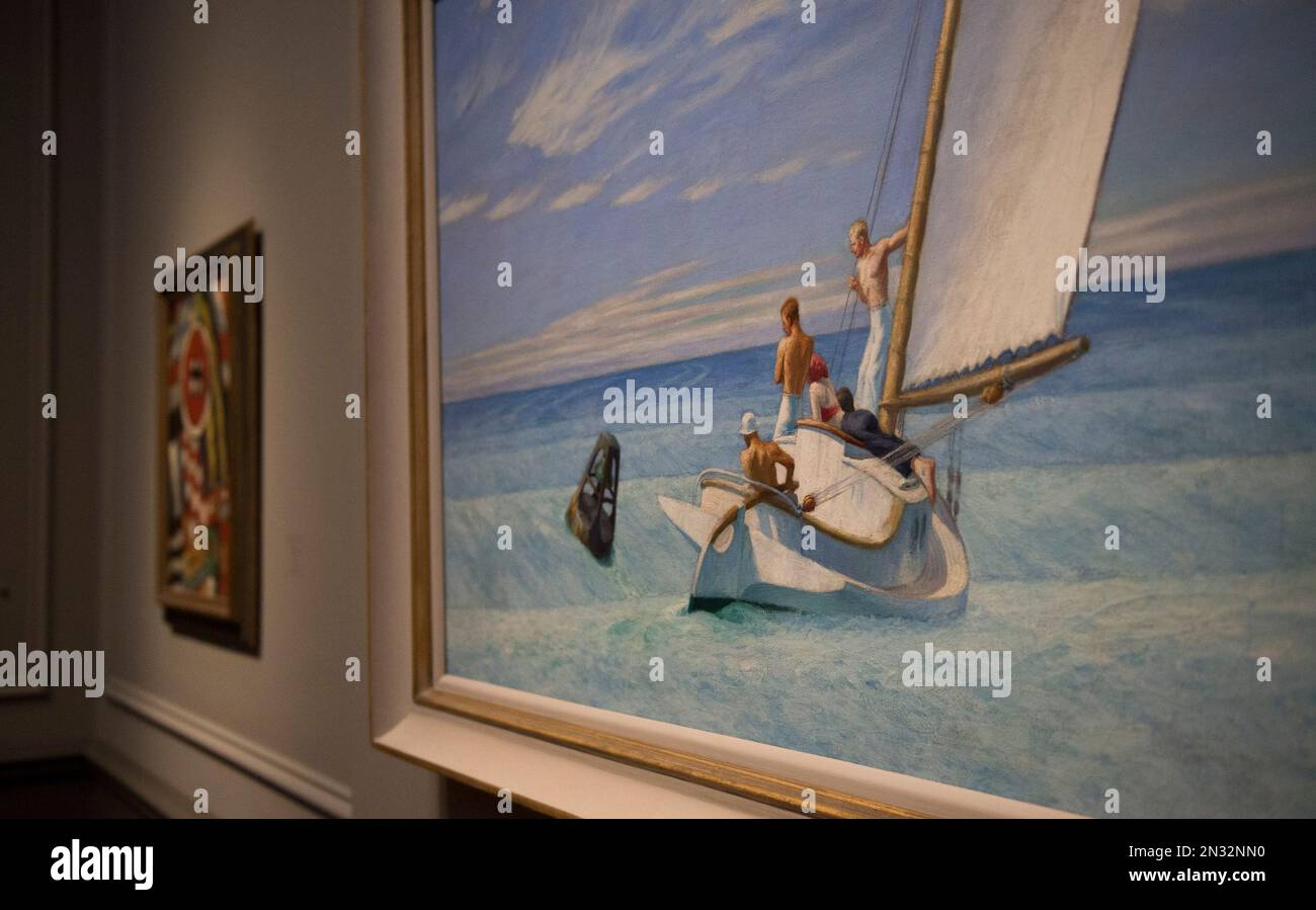 Edward Hopper's 1939 painting of sailors on Cape Cod, "Ground Swell" is ...