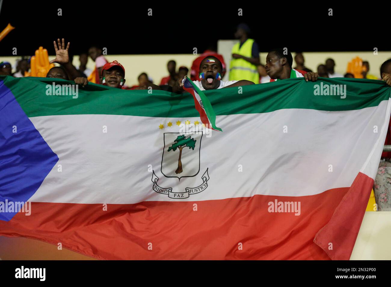 Equatorial Guinea soccer team supporter chants before their African Cup ...