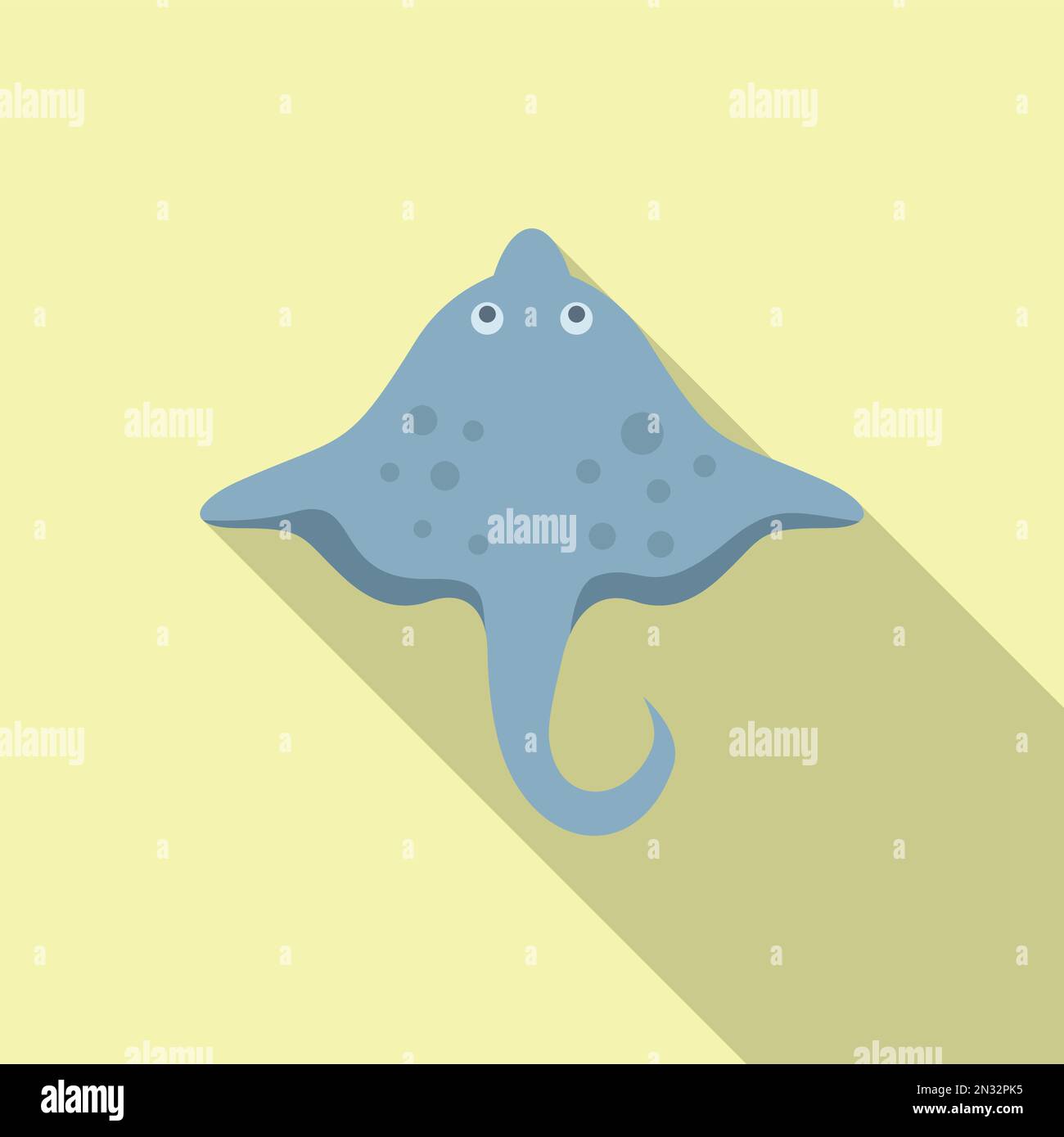 Wildlife stingray icon flat vector. Fish animal. Cute underwater Stock Vector Image & Art - Alamy