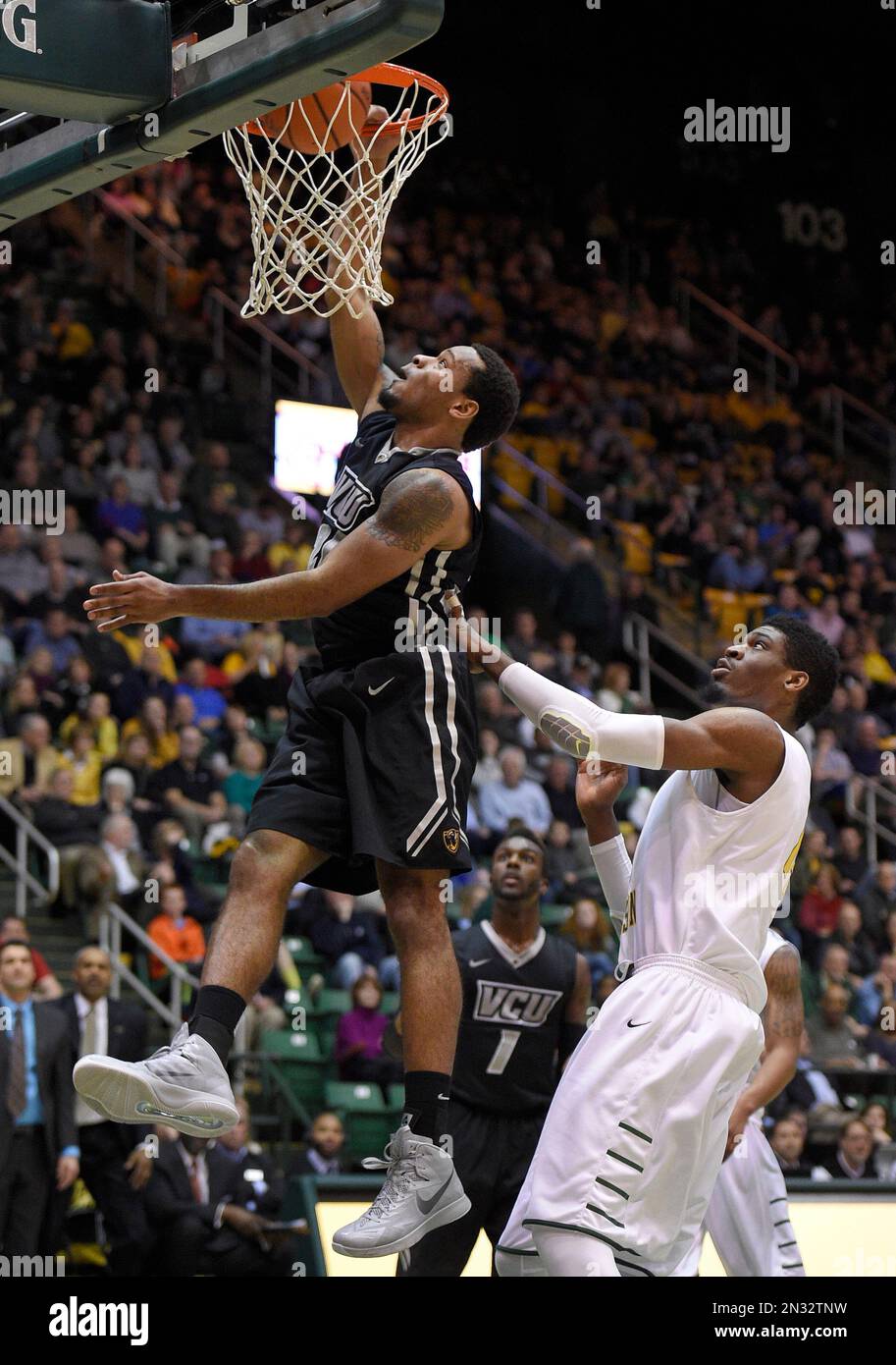 Virginia Commonwealth guard Jordan Burgess, left, dunks against George ...