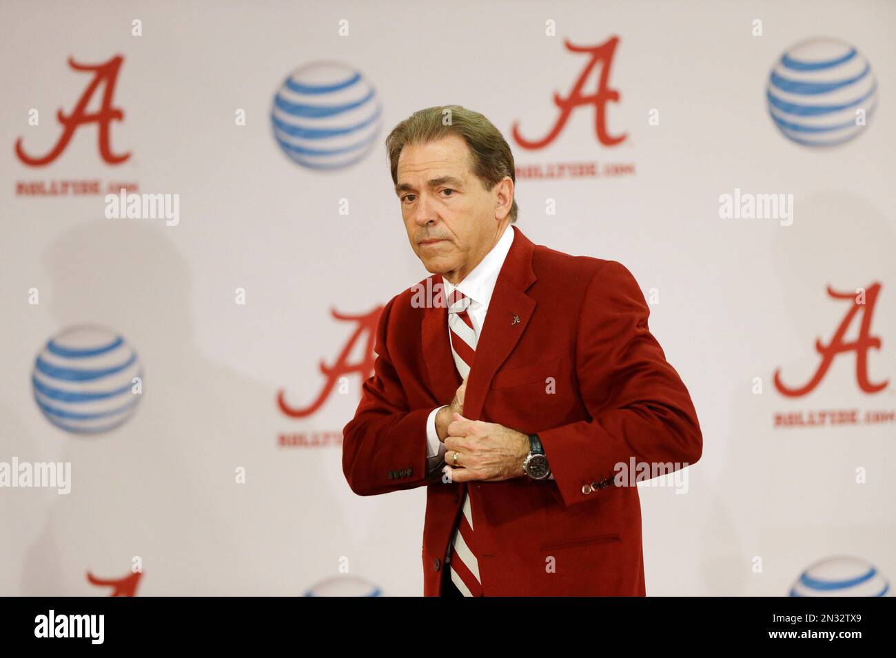 Alabama head coach Nick Saban speaks to the media during an NCAA ...