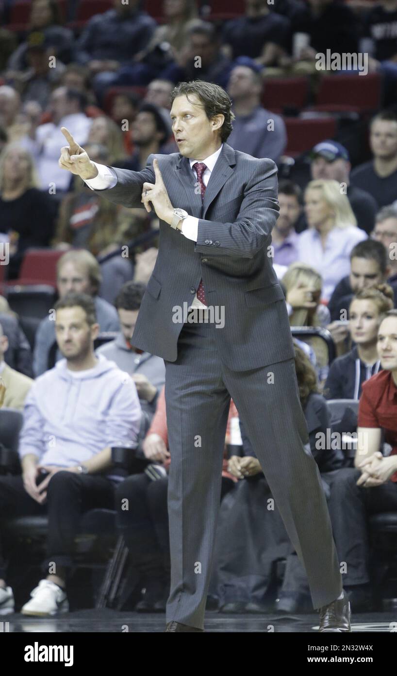 Utah Jazz coach Quin Snyder is shown during the second half of an NBA ...
