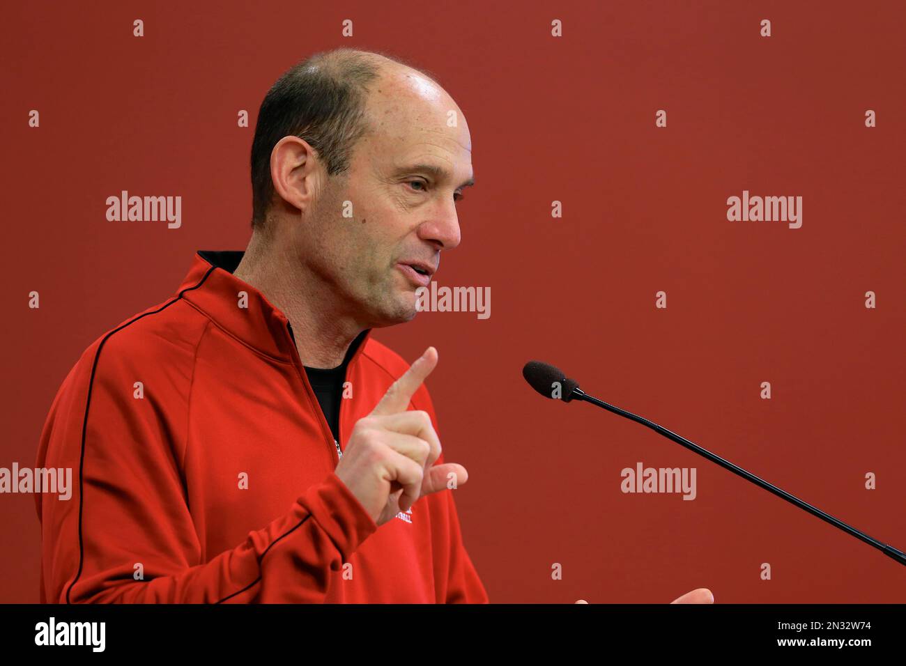 Nebraska head coach Mike Riley speaks at a news conference in Lincoln ...