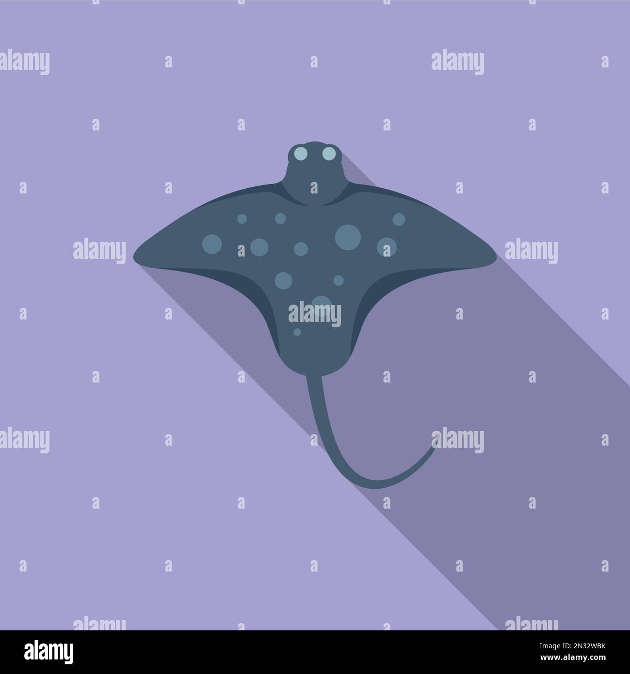 Nature stingray icon flat vector. Animal marine. Cute electric scuba ...