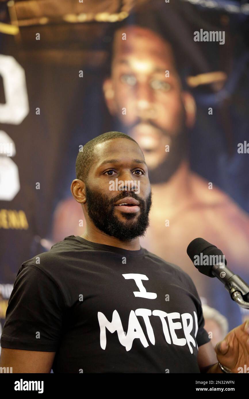 Boxer Bryant Jennings speaks to reporters during a news conference ...